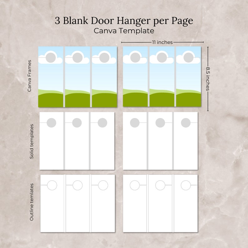 Blank Door Hanger Template Canva, Editable Door Handle Hanger Mockup ...