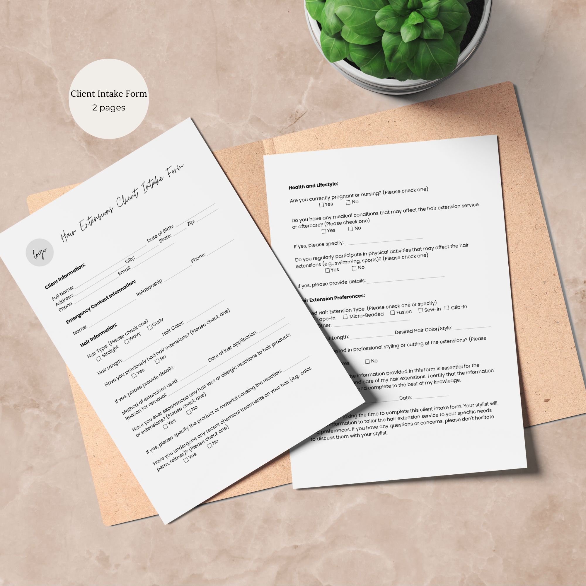 Hair Extensions Salon Templates Canva, Editable Hair Client Consent ...