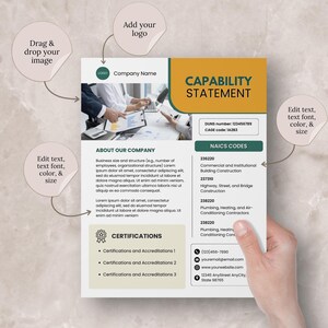 Capability Statement Canva Template Editable Capability Statement Document Government ...