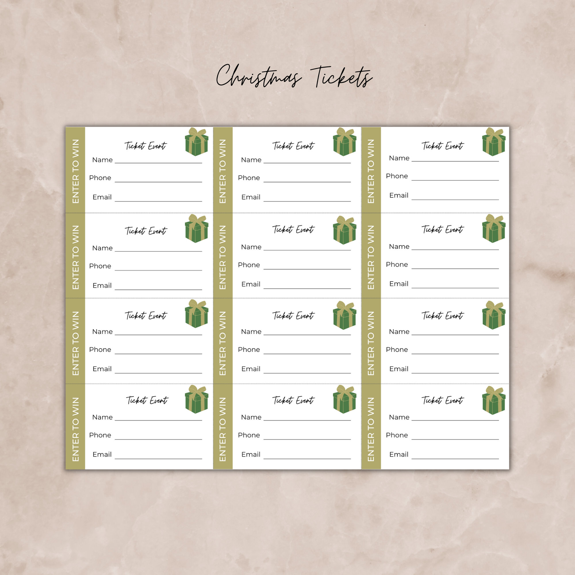 Editable Raffle Tickets Canva Template, Enter to Win Tickets ...