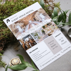 Event Venue Rental Flyer Canva Template, Venue Rental Business Editable ...