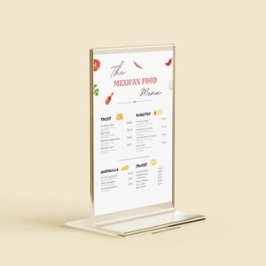 Mexican Food Menu Canva Template, Editable Menu for Mexican Restaurant ...