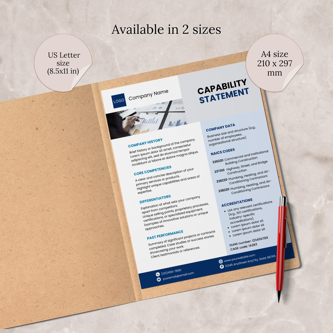 Capability Statement Canva Template Editable Capability Statement ...