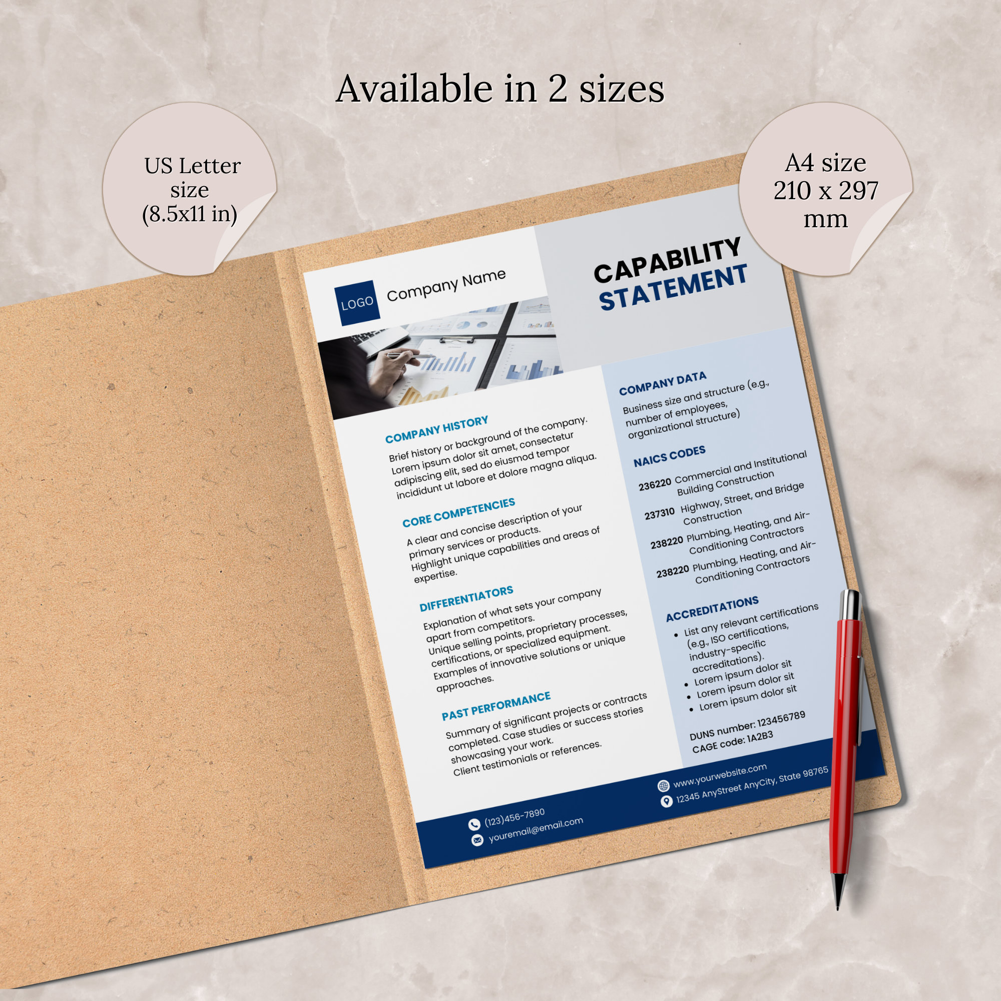 Capability Statement Canva Template Editable Capability Statement ...