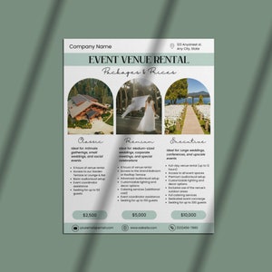 Event Venue Rental Flyer Canva Template, Venue Rental Packages Prices ...