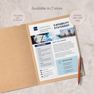 Capability Statement Canva Template Editable Capability Statement Document Government ...