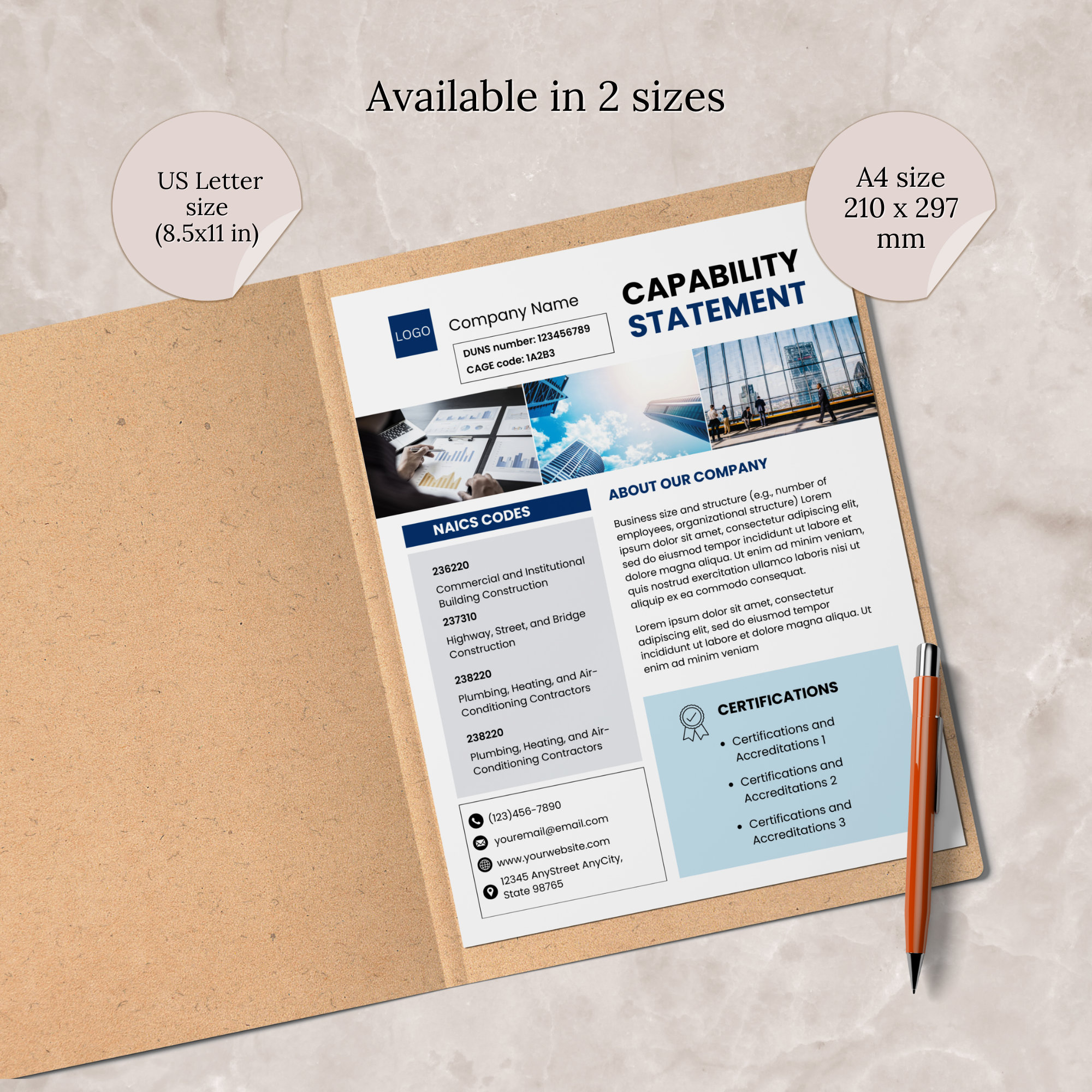 Capability Statement Canva Template Editable Capability Statement ...