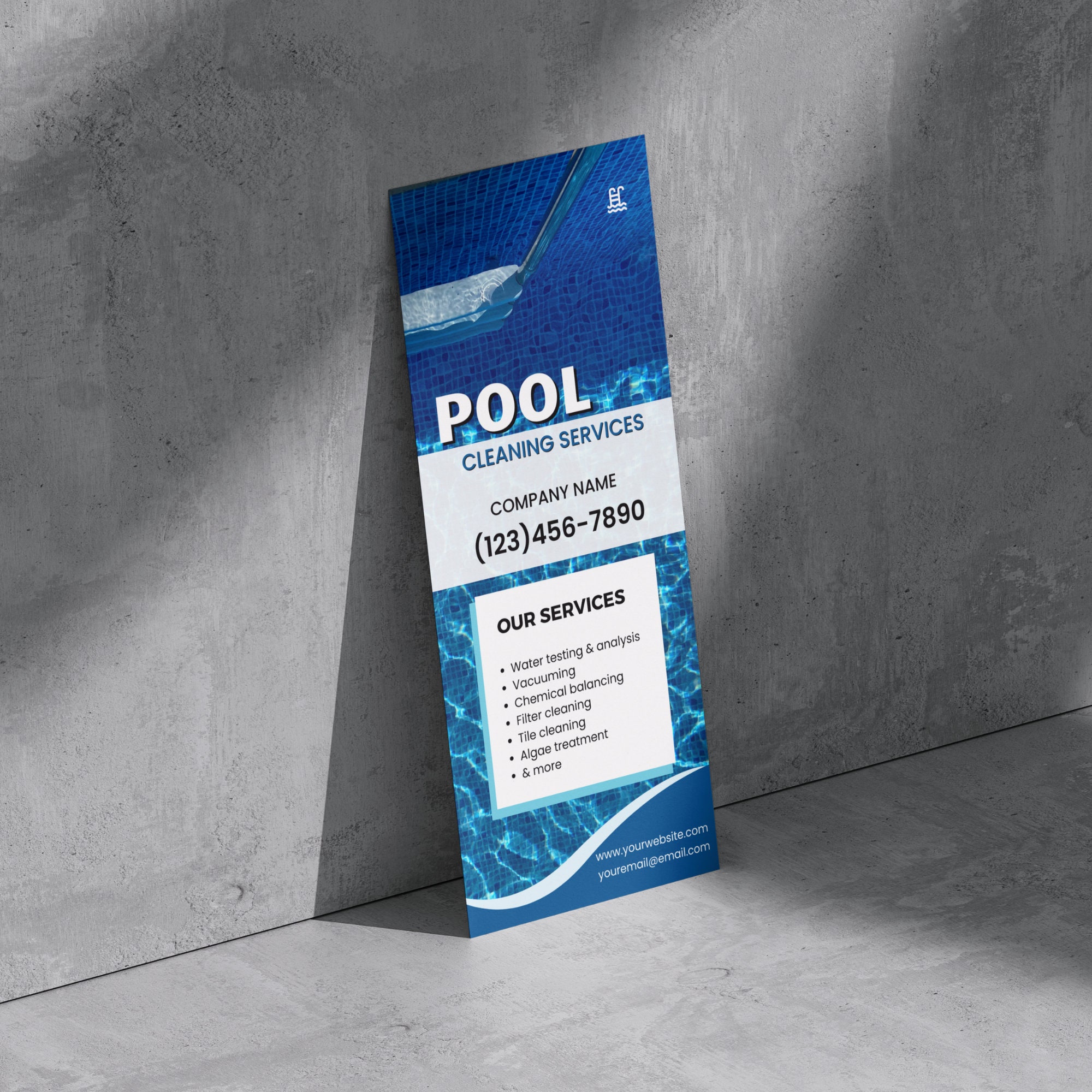 Pool Cleaning Services Flyer Canva Template, Editable Swimming Pool ...