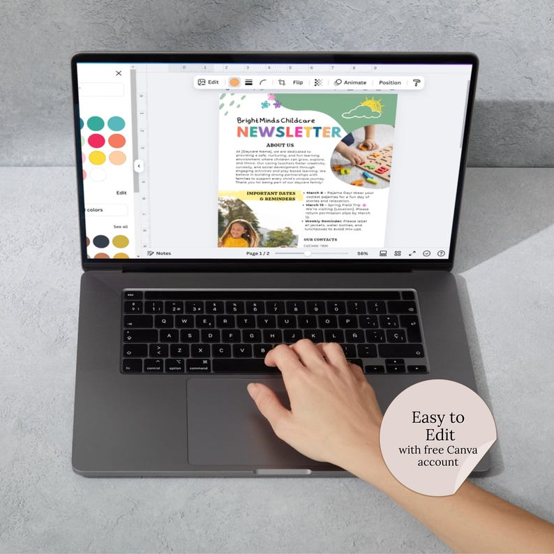 Preschool Newsletter Canva Template, Editable Childcare Newsletter ...
