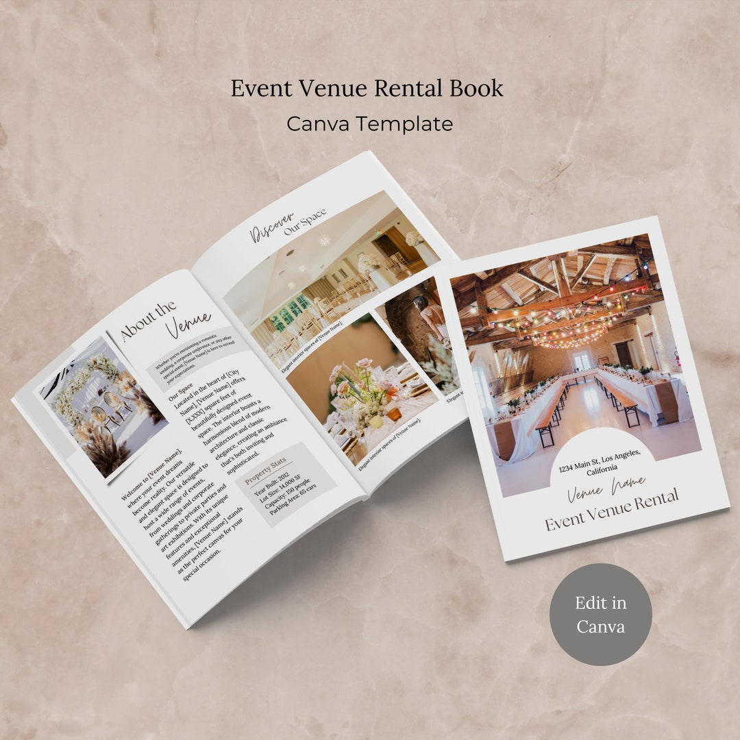 Event Venue Rental Book Canva Template, Editable Venue Rental Business ...