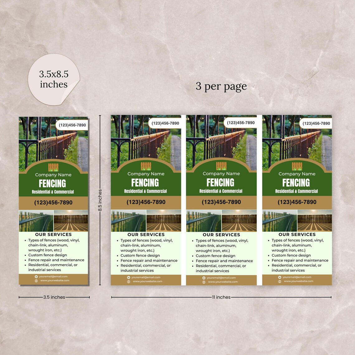 Fence Company Flyer Canva Template, Editable Fencing Flyer, Fence ...