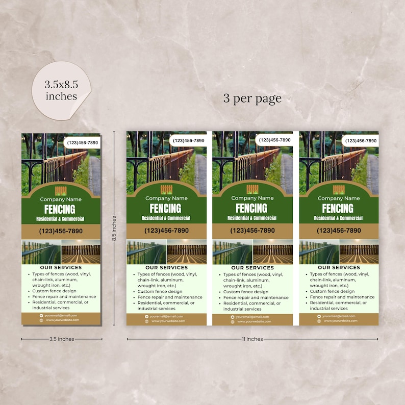Fence Company Flyer Canva Template, Editable Fencing Flyer, Fence ...