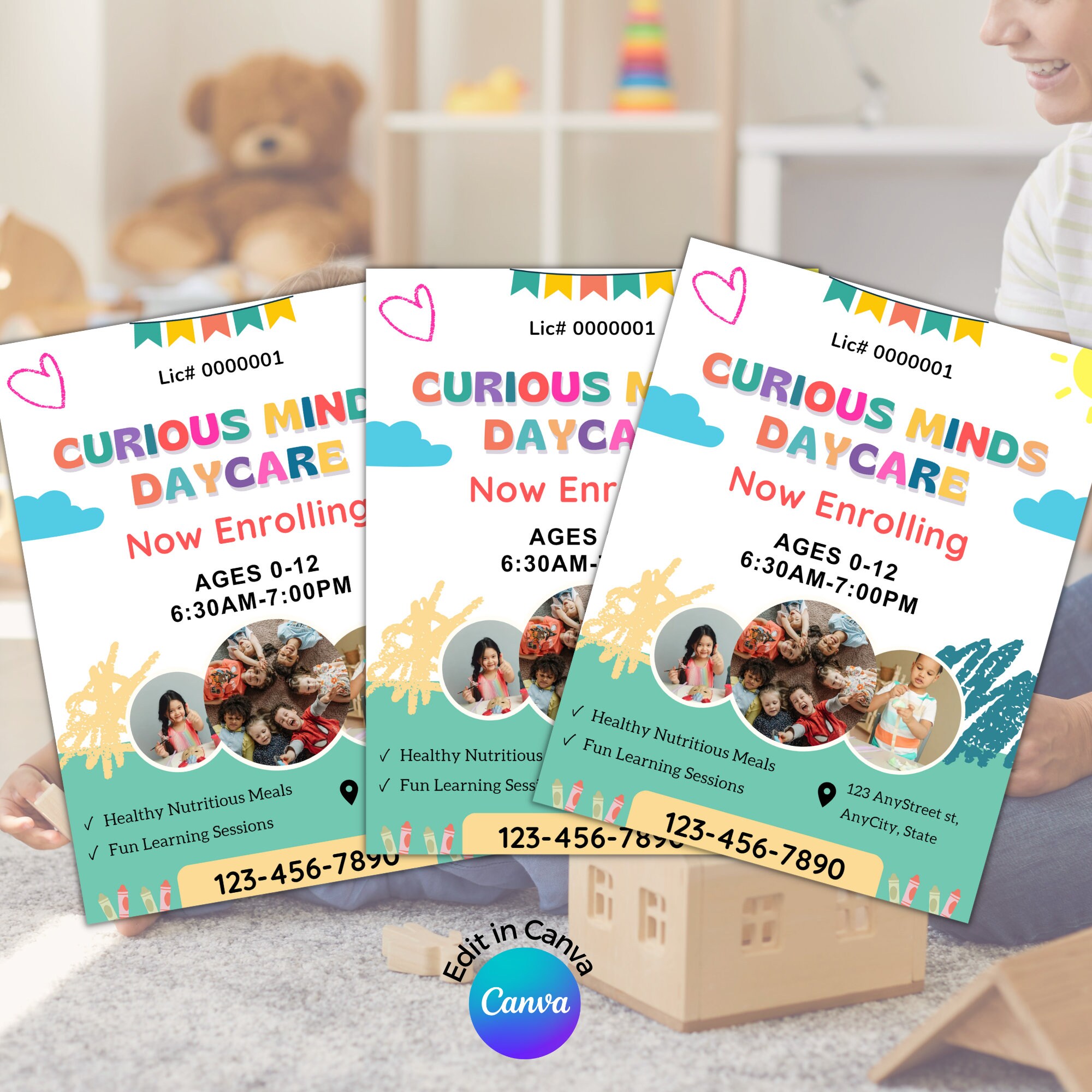 Childcare Flyer Canva Template, Daycare Flyer, Child Care Promotion ...