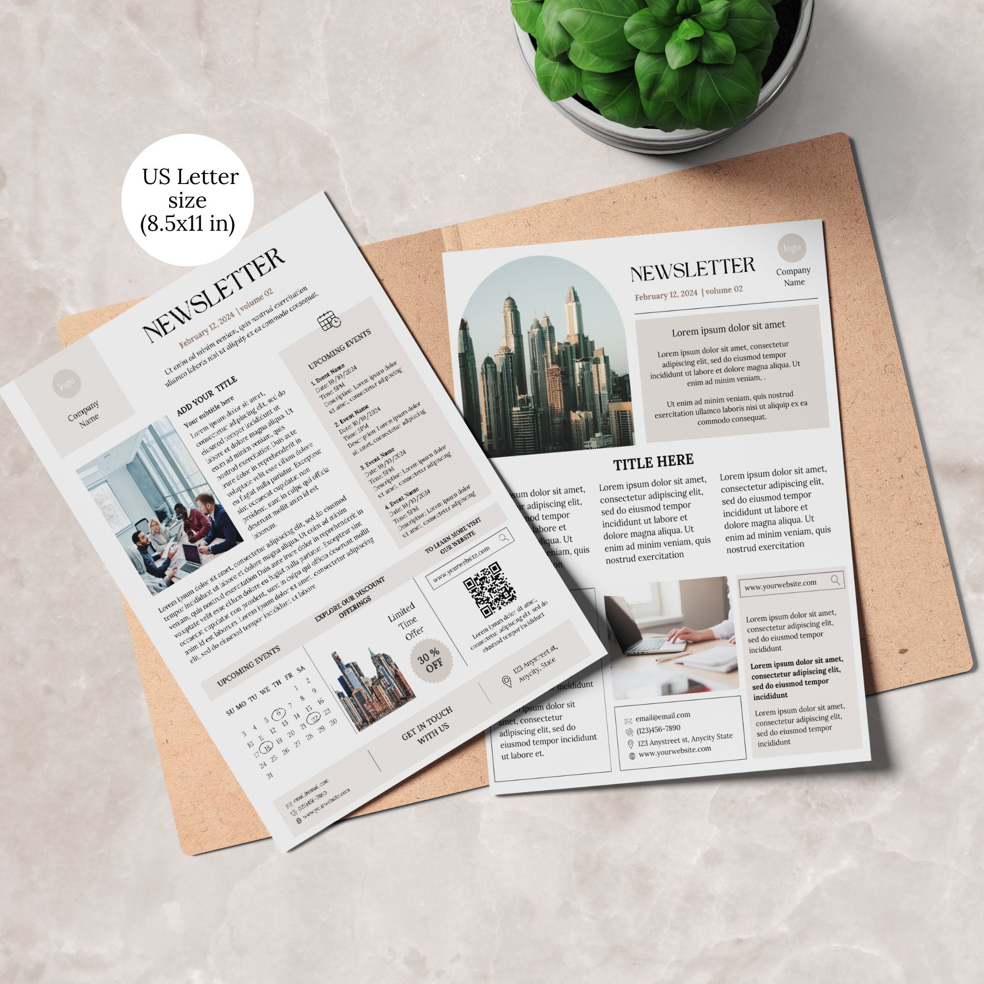 Newsletter Email Template Canva, Editable Business Newsletter Template ...