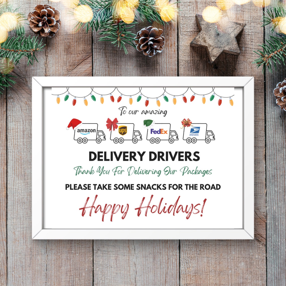 Delivery Driver Snack Sign Printable, Delivery Driver Thank You Sign ...