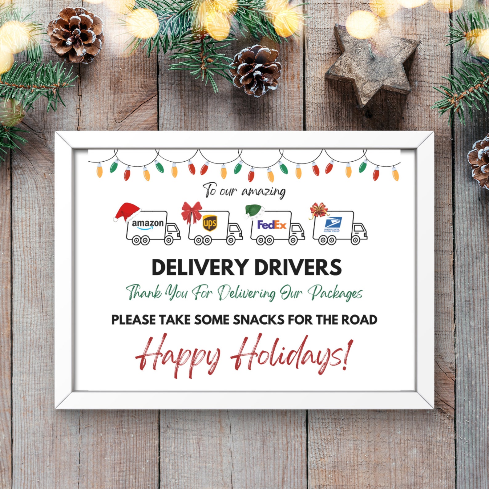 Delivery Driver Snack Sign Printable, Delivery Driver Thank You Sign ...