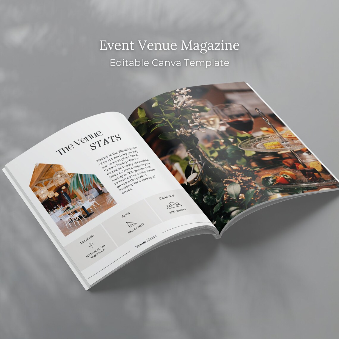 Wedding Venue Guide Magazine Canva Template, Editable Venue Rental ...