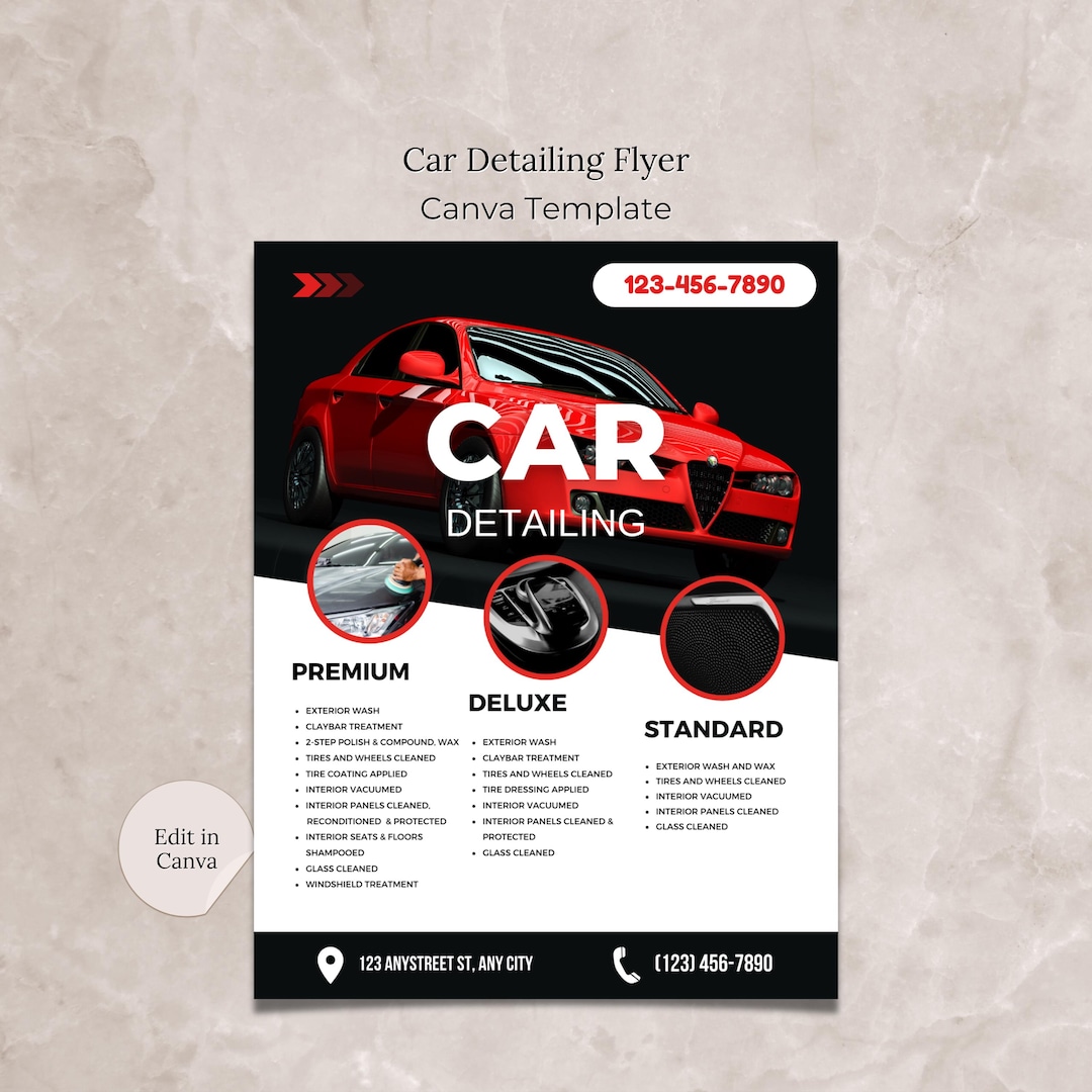 Car Detailing Flyer, Auto Detailing Business Flyer Canva Template, Auto ...