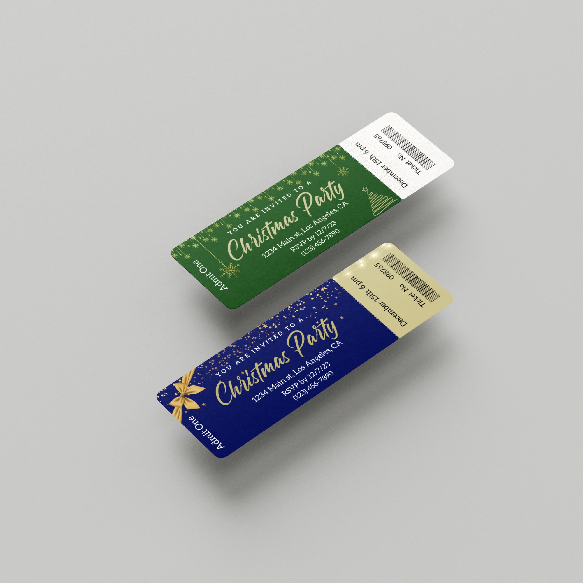 Christmas Event Ticket Canva Template, Editable Holiday Tickets Party ...