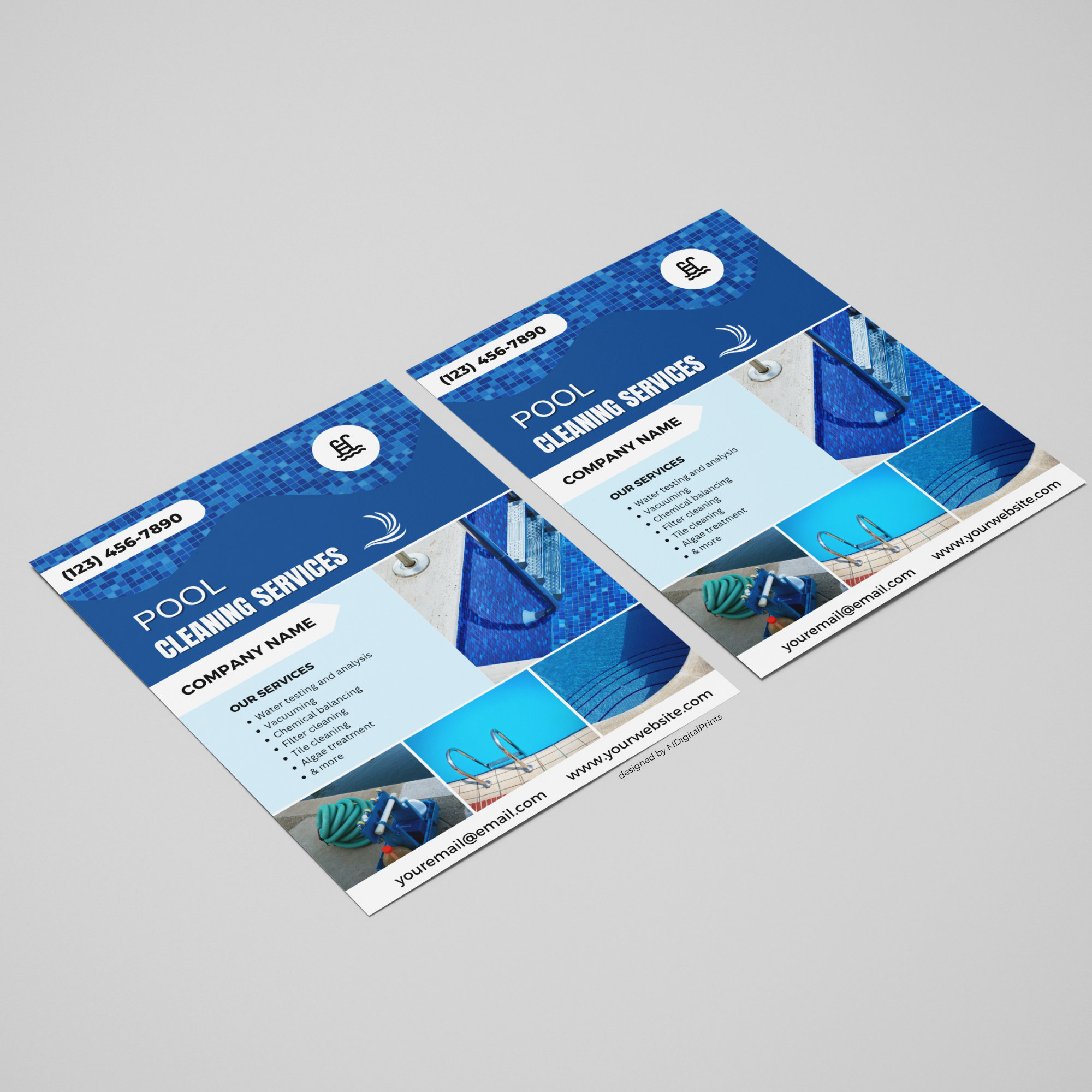 Pool Services Flyer Canva Template, Swimming Pool Cleaning Business ...