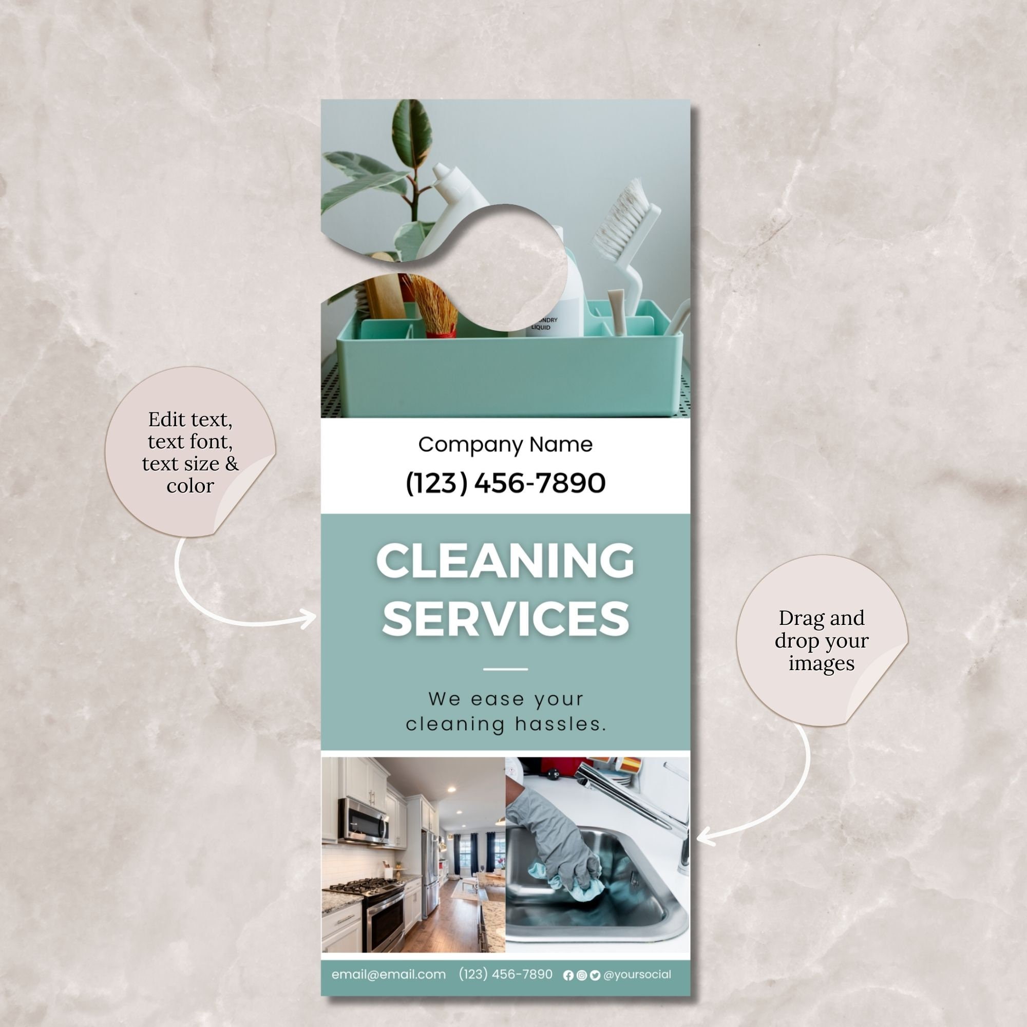 Cleaning Service Flyer Canva Template, Editable Cleaning Flyer Door ...