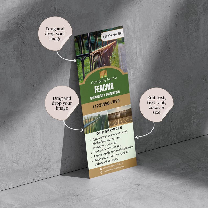 Fence Company Flyer Canva Template, Editable Fencing Flyer, Fence ...
