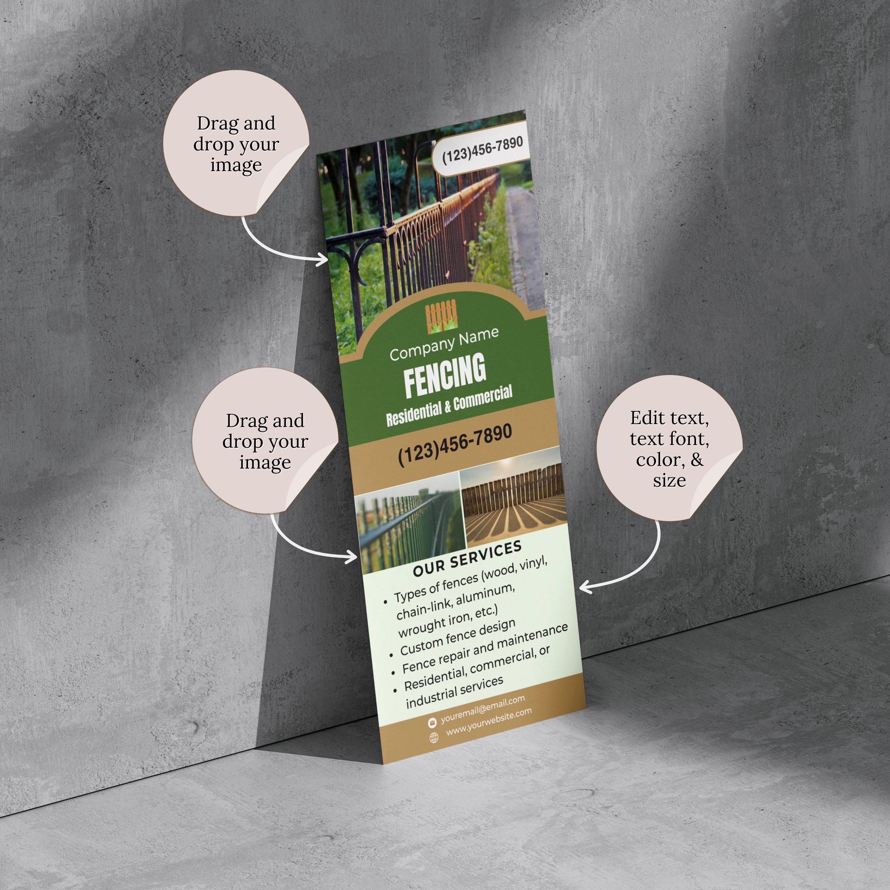 Fence Company Flyer Canva Template, Editable Fencing Flyer, Fence ...