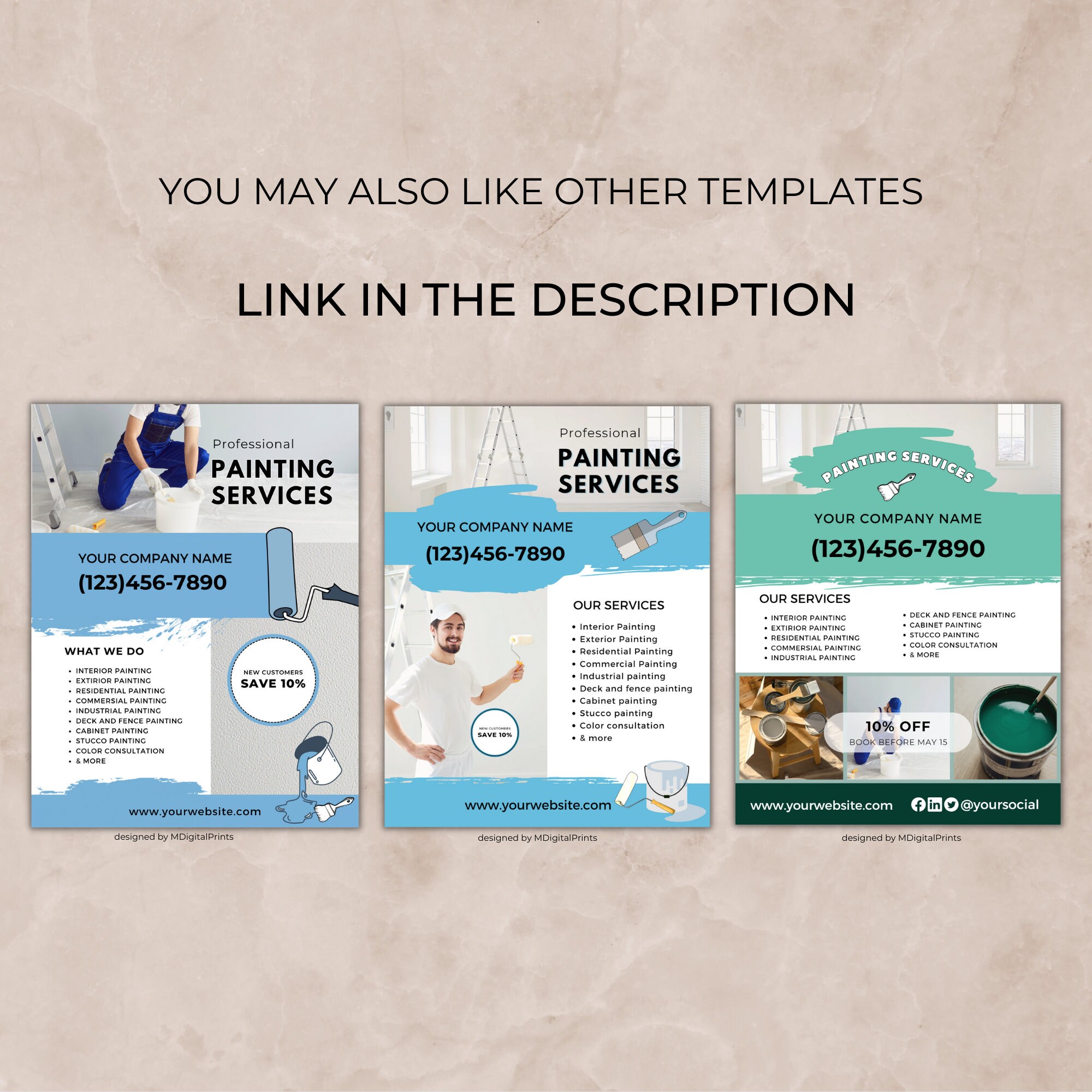 Painter Services Flyer Canva Template, Painting Company Business Flyer ...