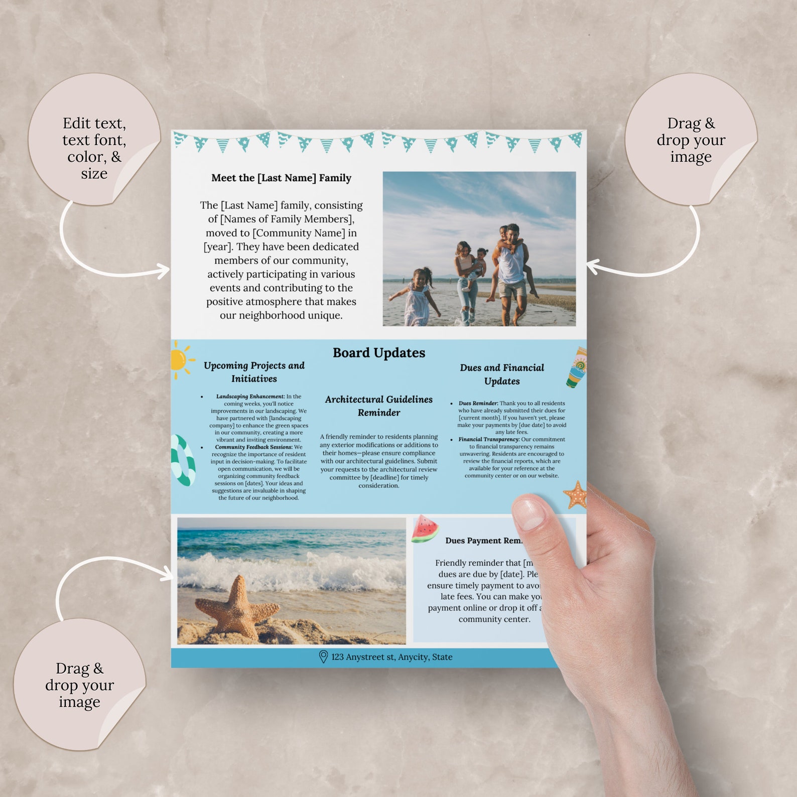 August HOA Newsletter Canva Template Editable August Month Newsletter ...