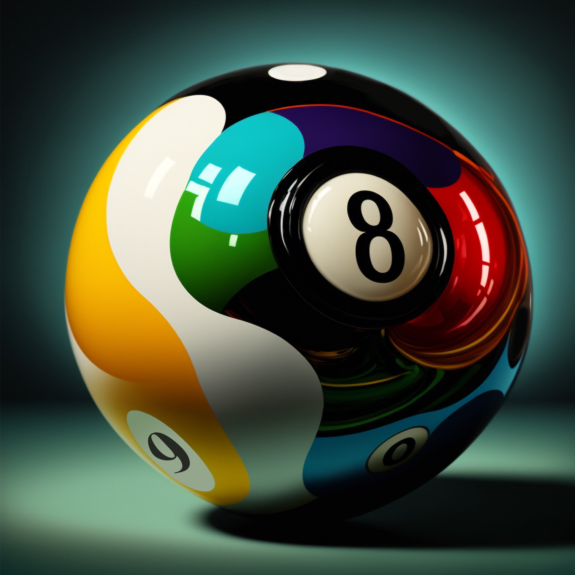 Abstract Game Room Decor: Melted Pool Ball Printable Wall Art DIGITAL ...