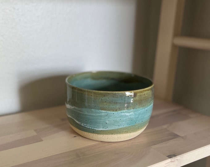 Handmade Ceramic Sea Blue Pot With Drainage, Indoor Planter, Home Decor ...