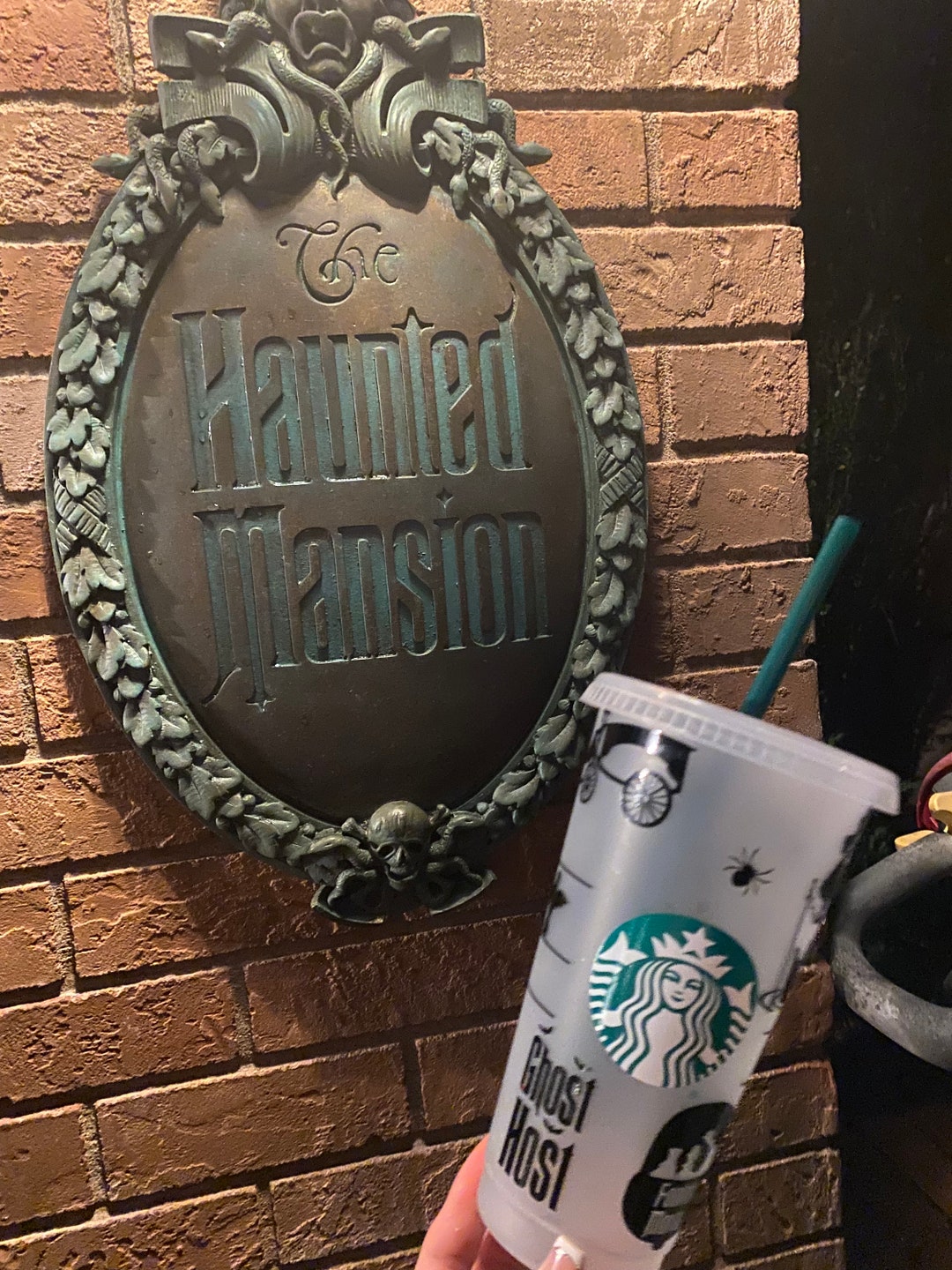 Starbucks Cold Cup Haunted Mansion Disney Custom Tumbler Foolish Mortal Personalised Tumbler ...