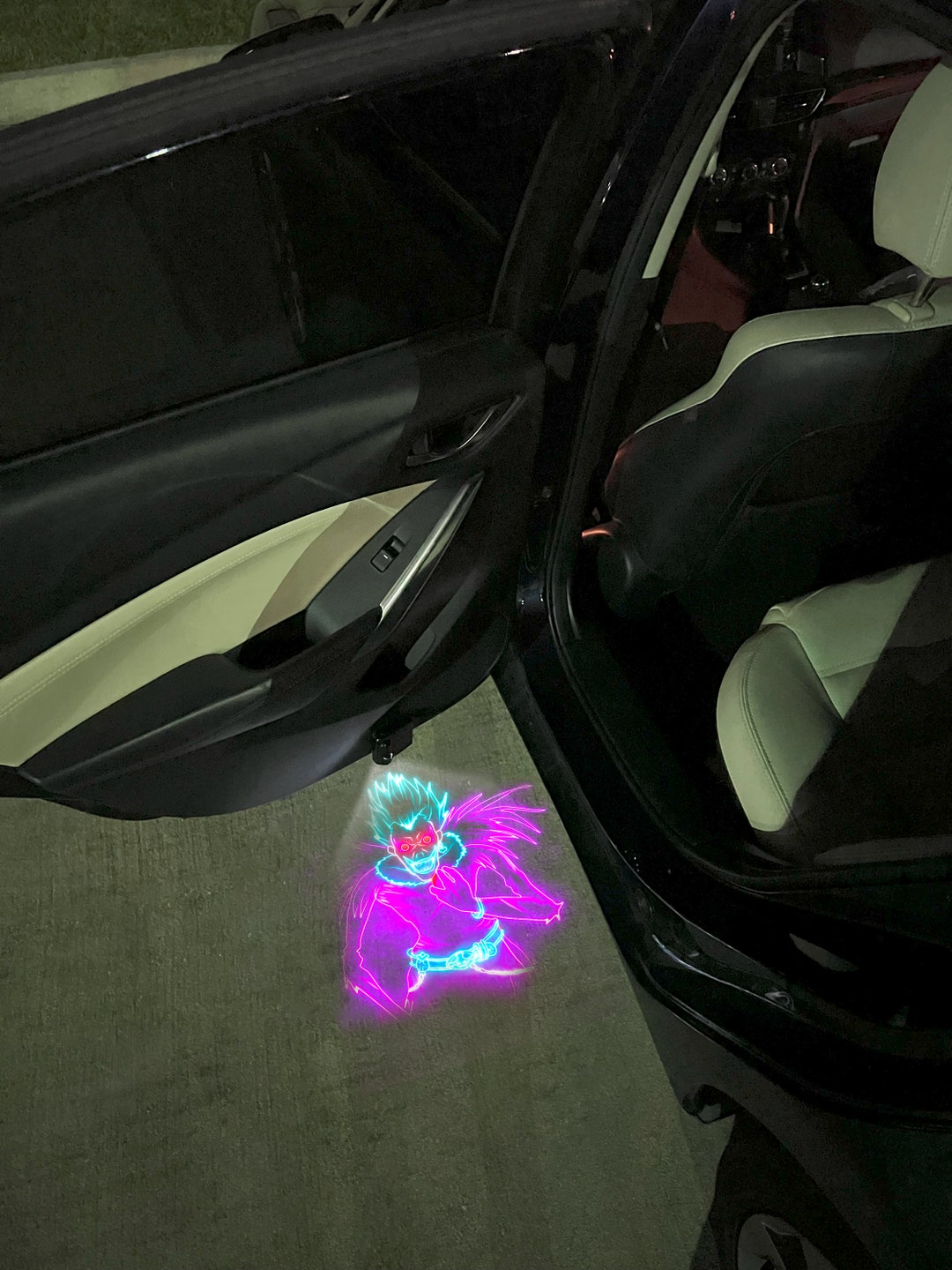 Anime Style Car Door Neon Puddle Light Accessory Projector Gift Car ...