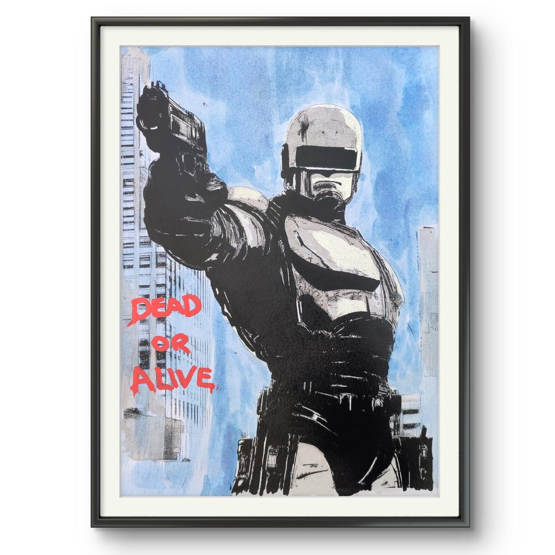 Robocop, Original Gelli Plate Print, Movie Art, Mixed Media , A4 ...