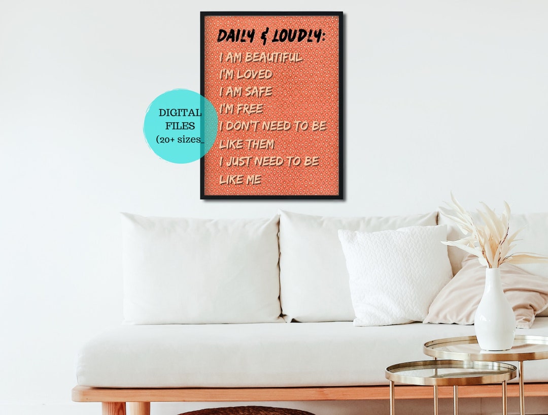 I Am Positive Affirmation Wall Art, Manifestation, Growth Mindset, Self ...