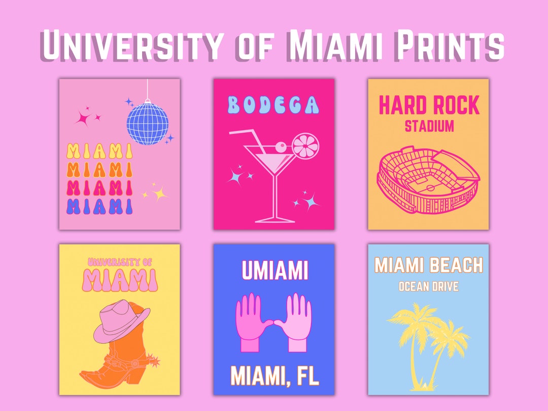 University of Miami Digital Prints Umiami Wall Prints Miami Wall Art - Etsy