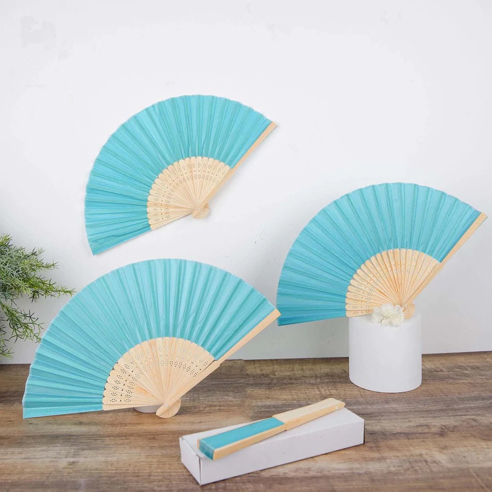 Personalized Silk Fans BULK, Wedding Favors Silk Fans, Bridal Shower ...