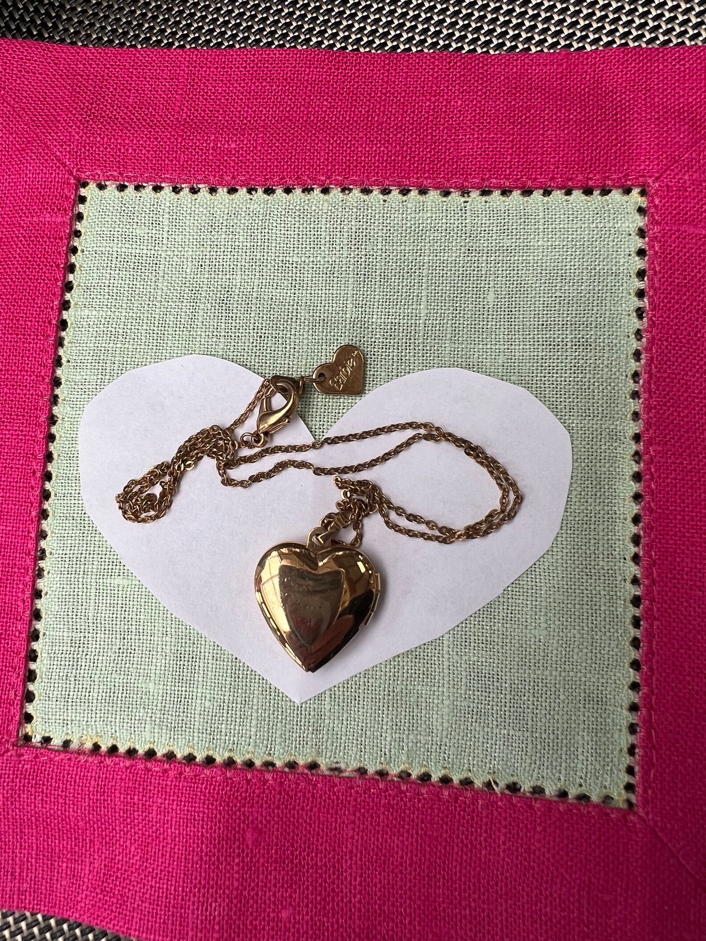 Barbie Gold Toned Heart Locket Necklace - Etsy