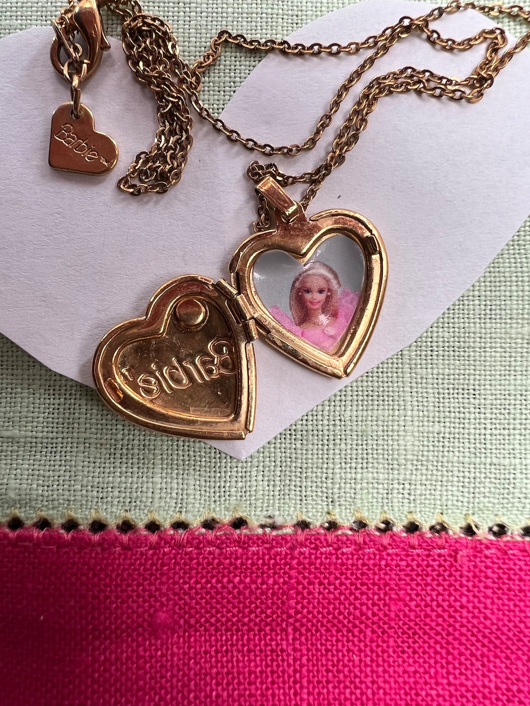Barbie Gold Toned Heart Locket Necklace - Etsy