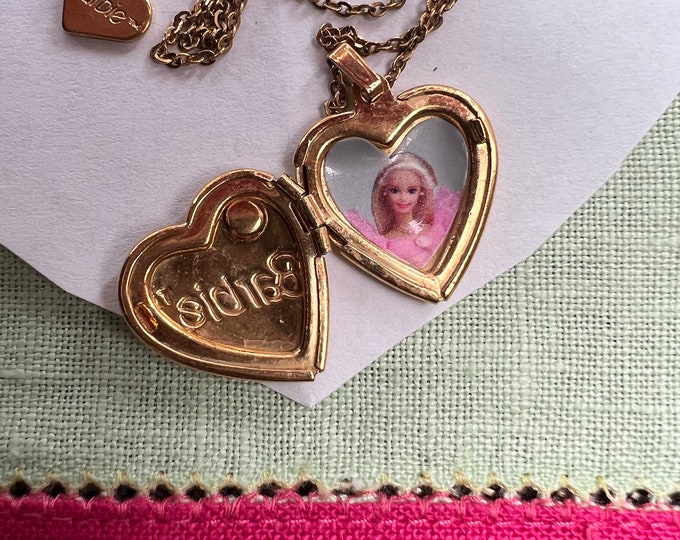 Barbie Gold Toned Heart Locket Necklace - Etsy