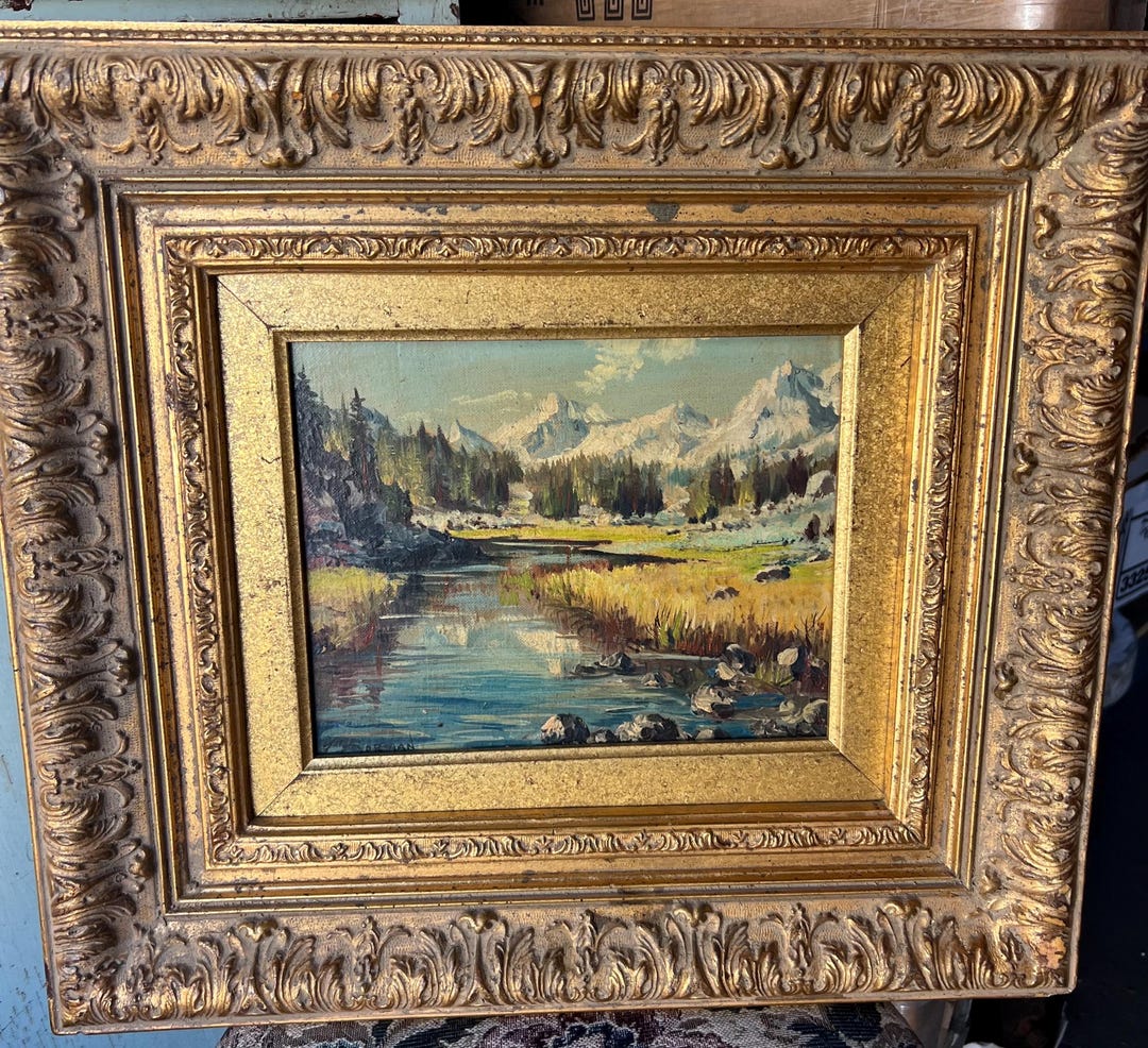 Beautifully Framed Pair Oil Paintings California Landscapes on Board by ...