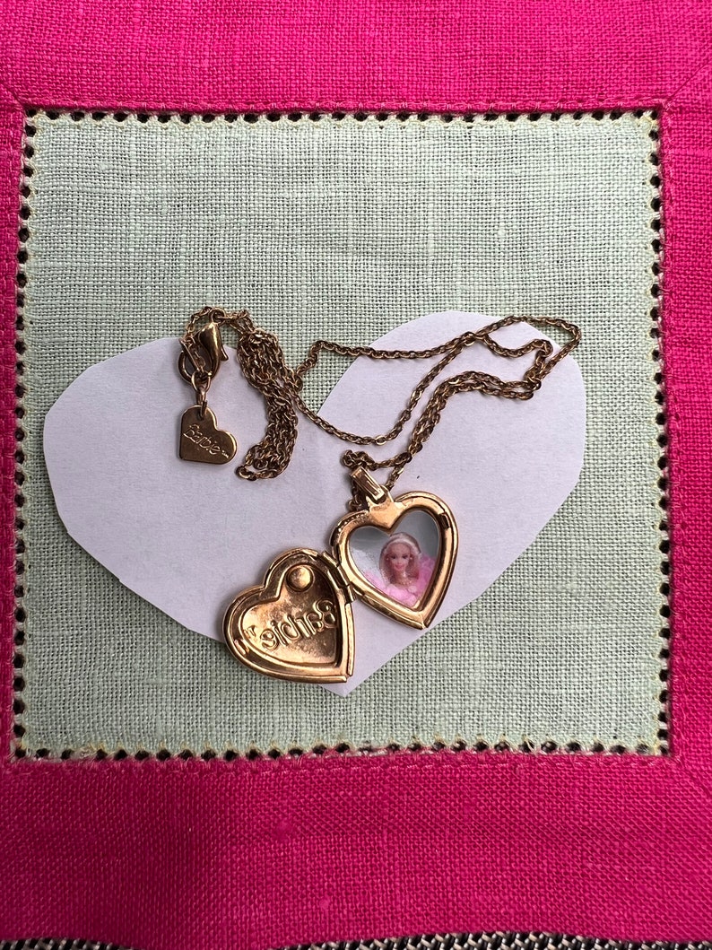 Barbie Gold Toned Heart Locket Necklace - Etsy