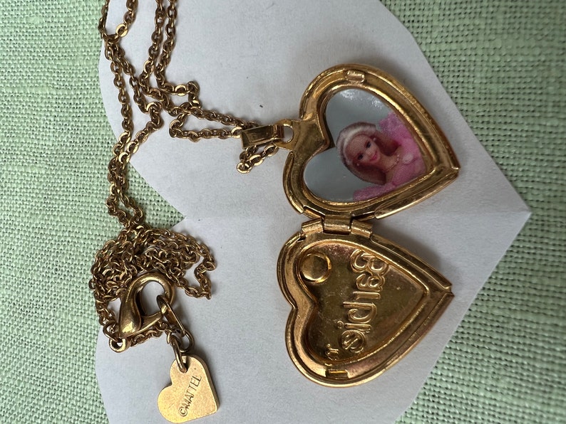 Barbie Gold Toned Heart Locket Necklace - Etsy
