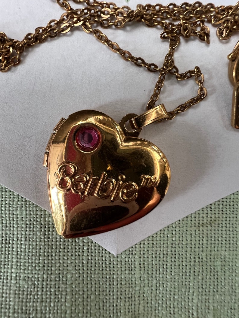 Barbie Gold Toned Heart Locket Necklace - Etsy