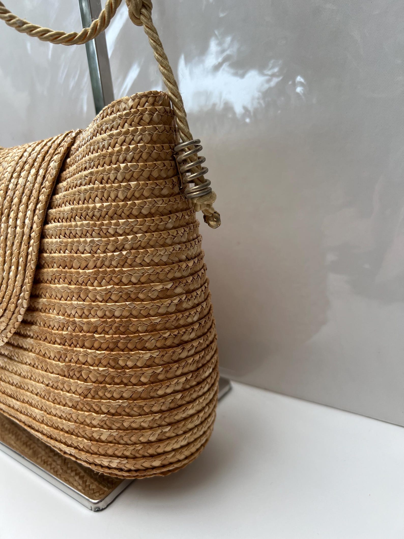 Elegant Vintage Straw Woven Summer Crossbody Bag Handbag Saks Fifth ...