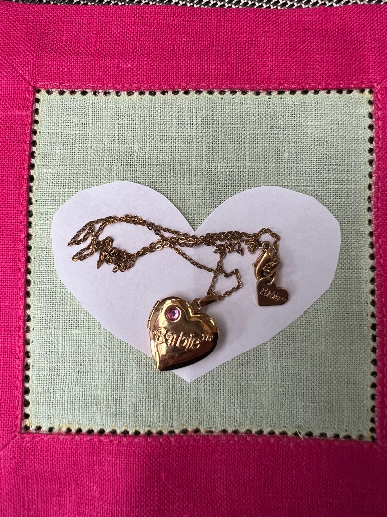 Barbie Gold Toned Heart Locket Necklace - Etsy