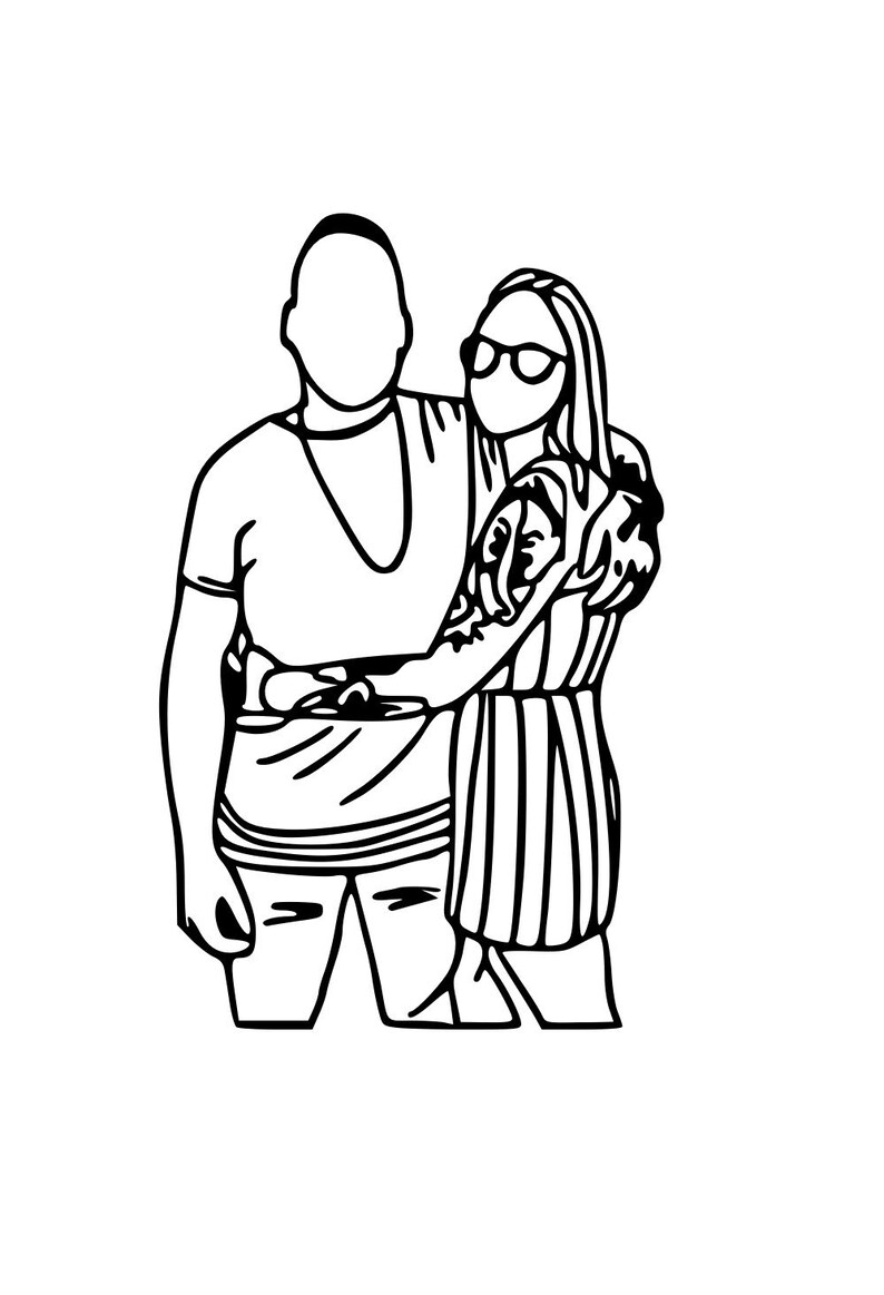 Digital Portrait Custom Portrait Outline Image Custom Digital Wallpaper ...