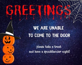 Printable Halloween Trick-or-treat Front Door or Porch Candy - Etsy Canada