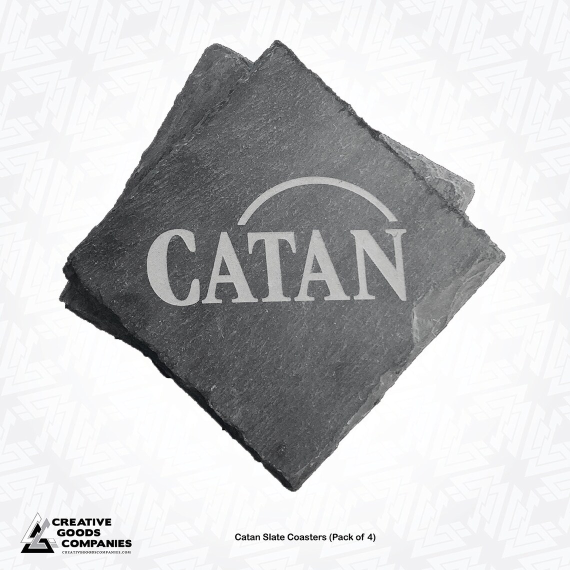 CATAN Logo - Etched Square Slate Coaster 4 Pc Set - Laser Etched - Etsy