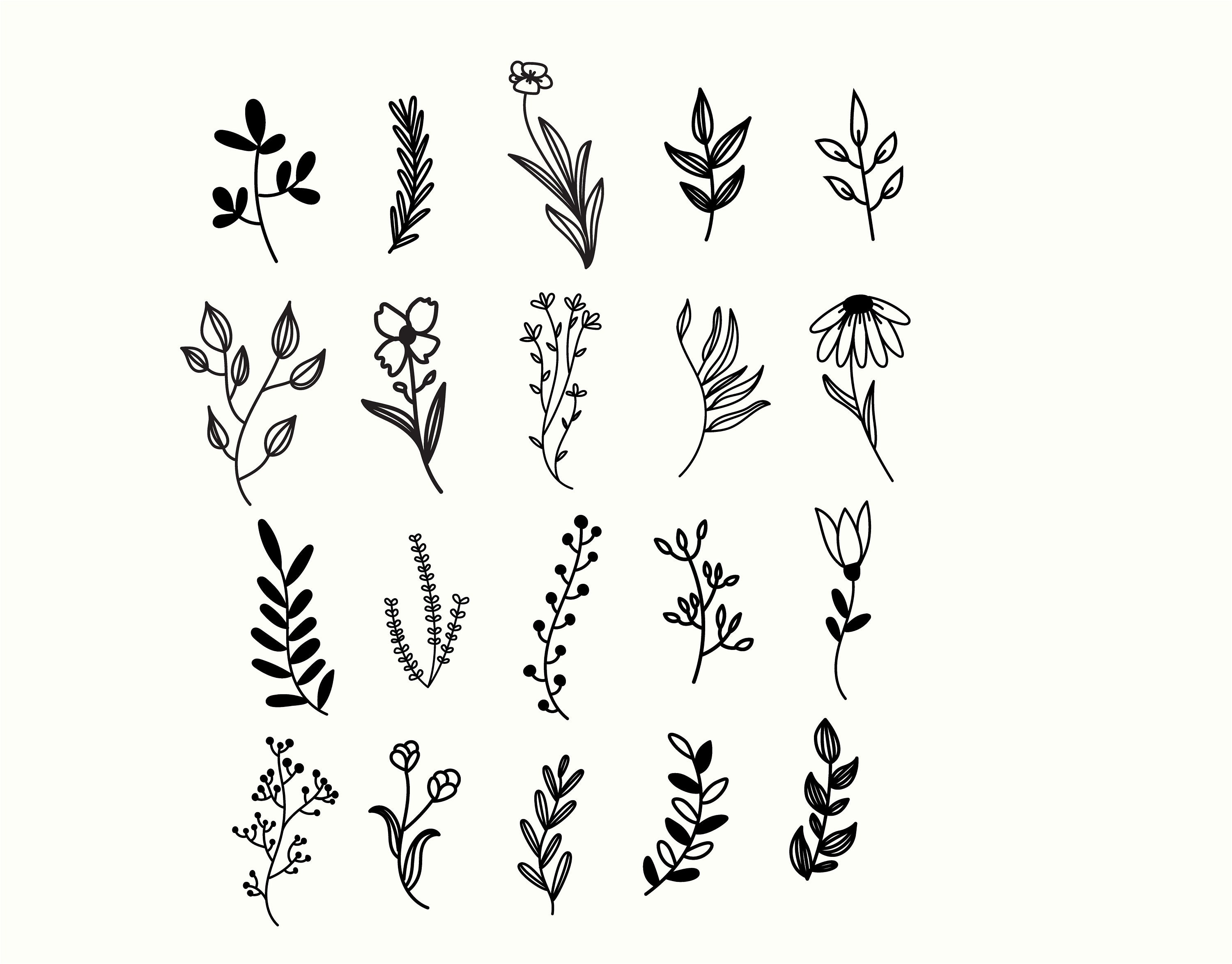 Floral Botanicals & Sprigs SVG Bundle Floral SVG Leafy SVG - Etsy